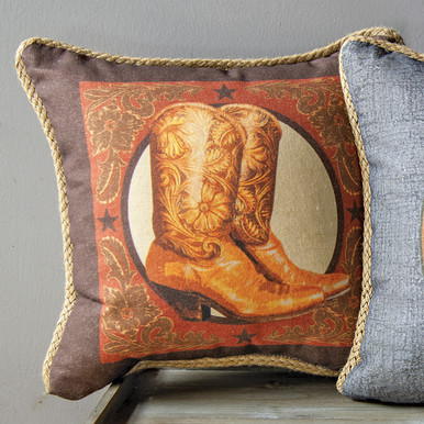 Boots & Rope Cowboy Pillow | Lone Star Western Decor