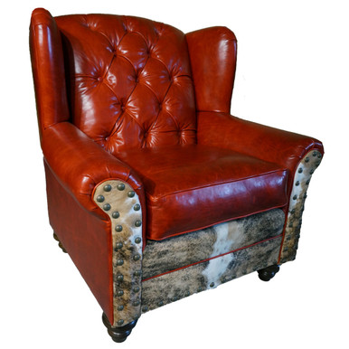 Red Ranch Oversized Wingback Chair | Lone Star Western Decor