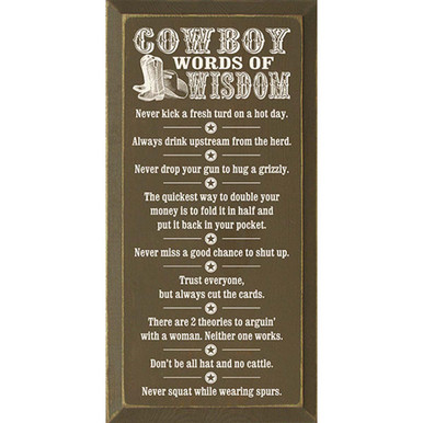 Cowboy Wisdom Wall Art | Lone Star Western Decor