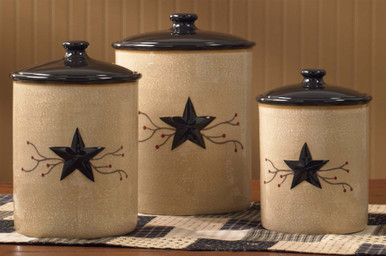 Country Living Stars Canisters - Set of 3 | Lone Star Western Decor