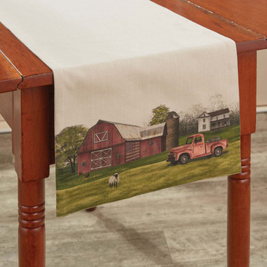 Rustic Farm Life Table Runner - 42 Inch | Lone Star Western Decor