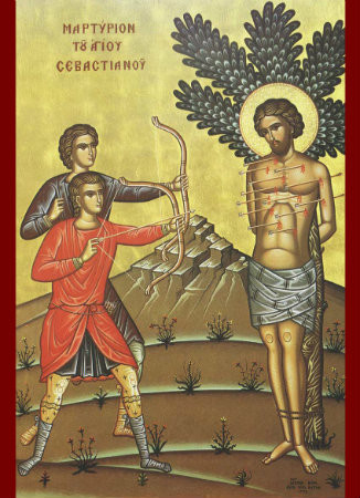 St. Sebastian Icon - OrthodoxGifts.com