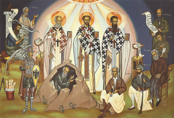 Three Holy Hierarchs Icon- Icon III - OrthodoxGifts.com