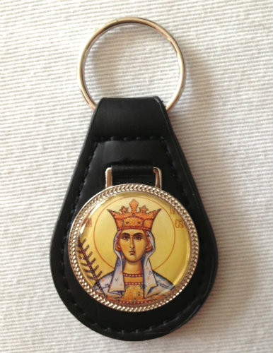 Pick-Your-Saint Leather Icon Keychain - OrthodoxGifts.com