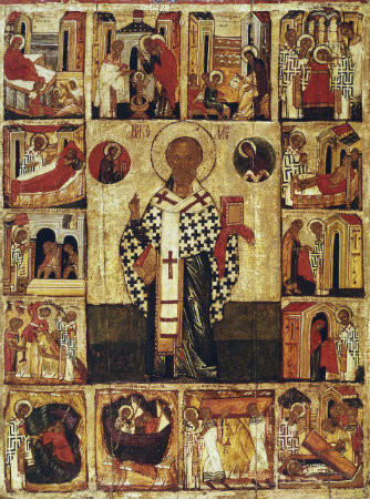 St. Nicholas Icon with Scenes Icon - OrthodoxGifts.com