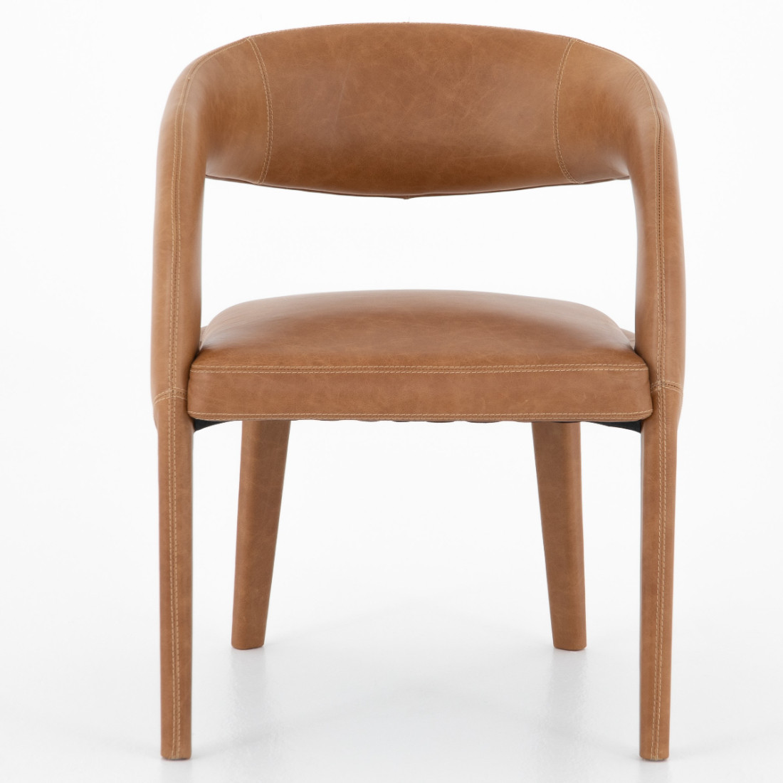 Hawkins Leather Barrel Dining Chair| Zin Home