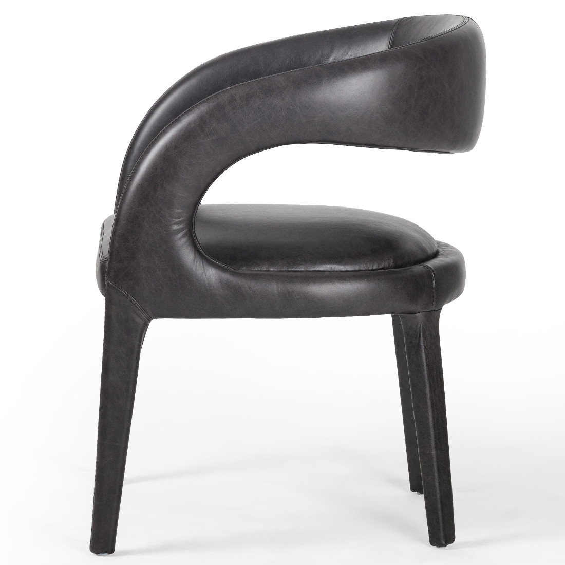 Hawkins Leather Barrel Dining Chair| Zin Home