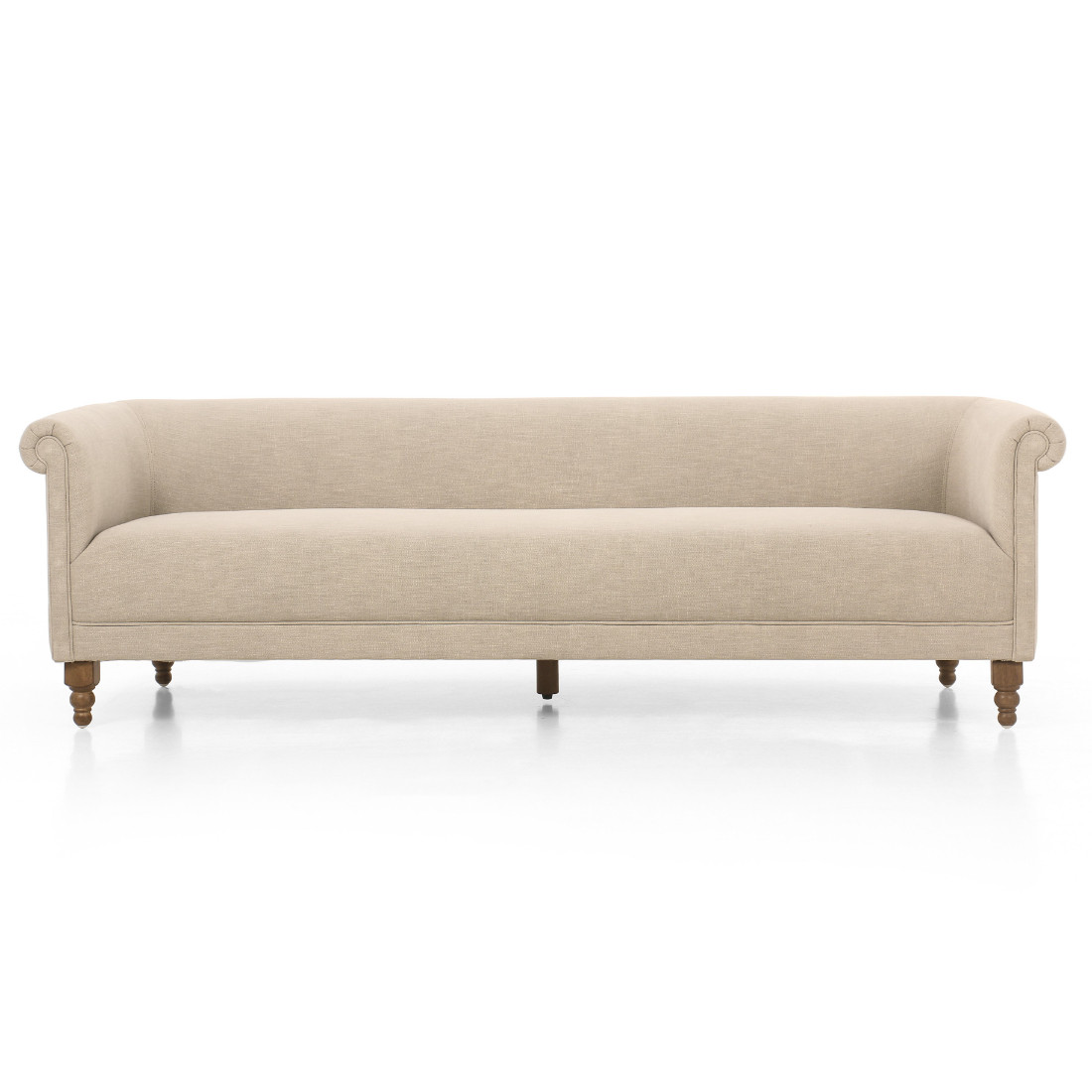 Bexley Beige Upholstered Rolled Arm Sofa 86" | Zin Home