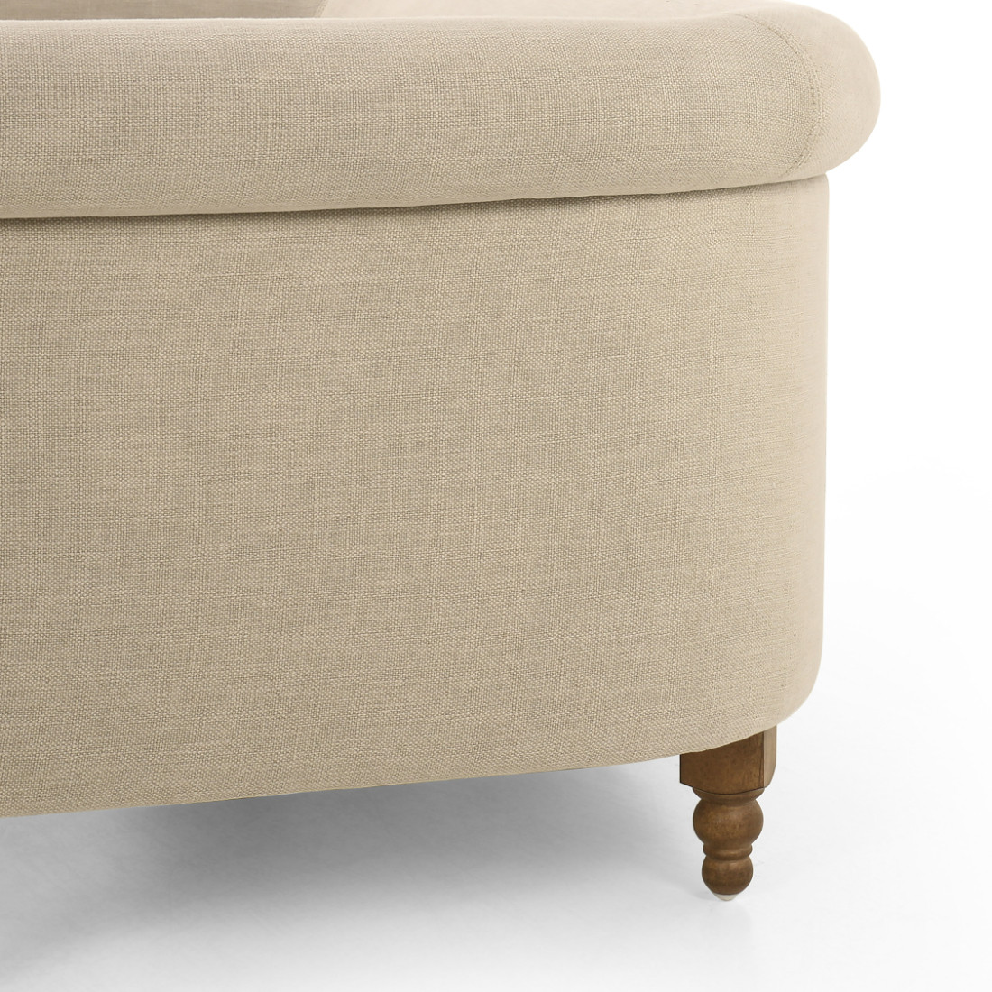 Bexley Beige Upholstered Rolled Arm Sofa 86" | Zin Home