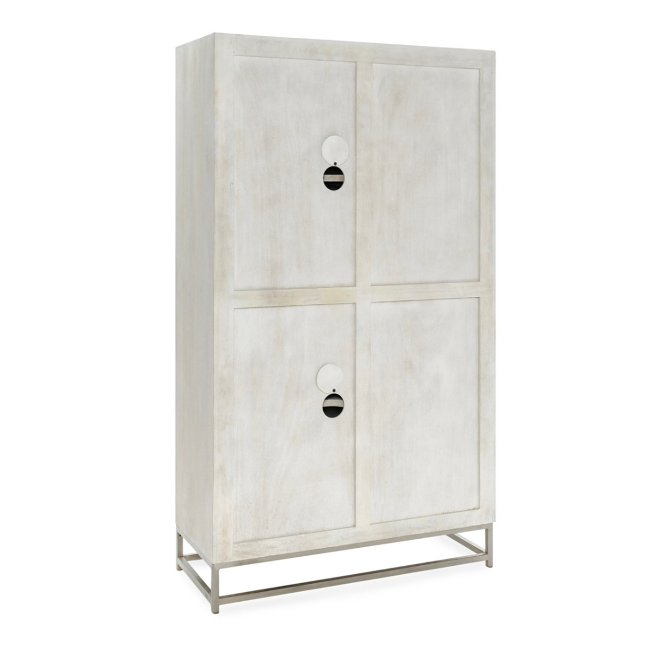 Adina White Washed Mango Wood Tall Cabinet 80