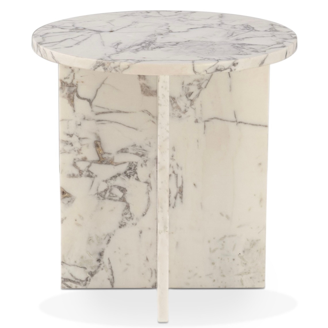 Nile 20" Side Table in Alabaster Marble| Zin Home