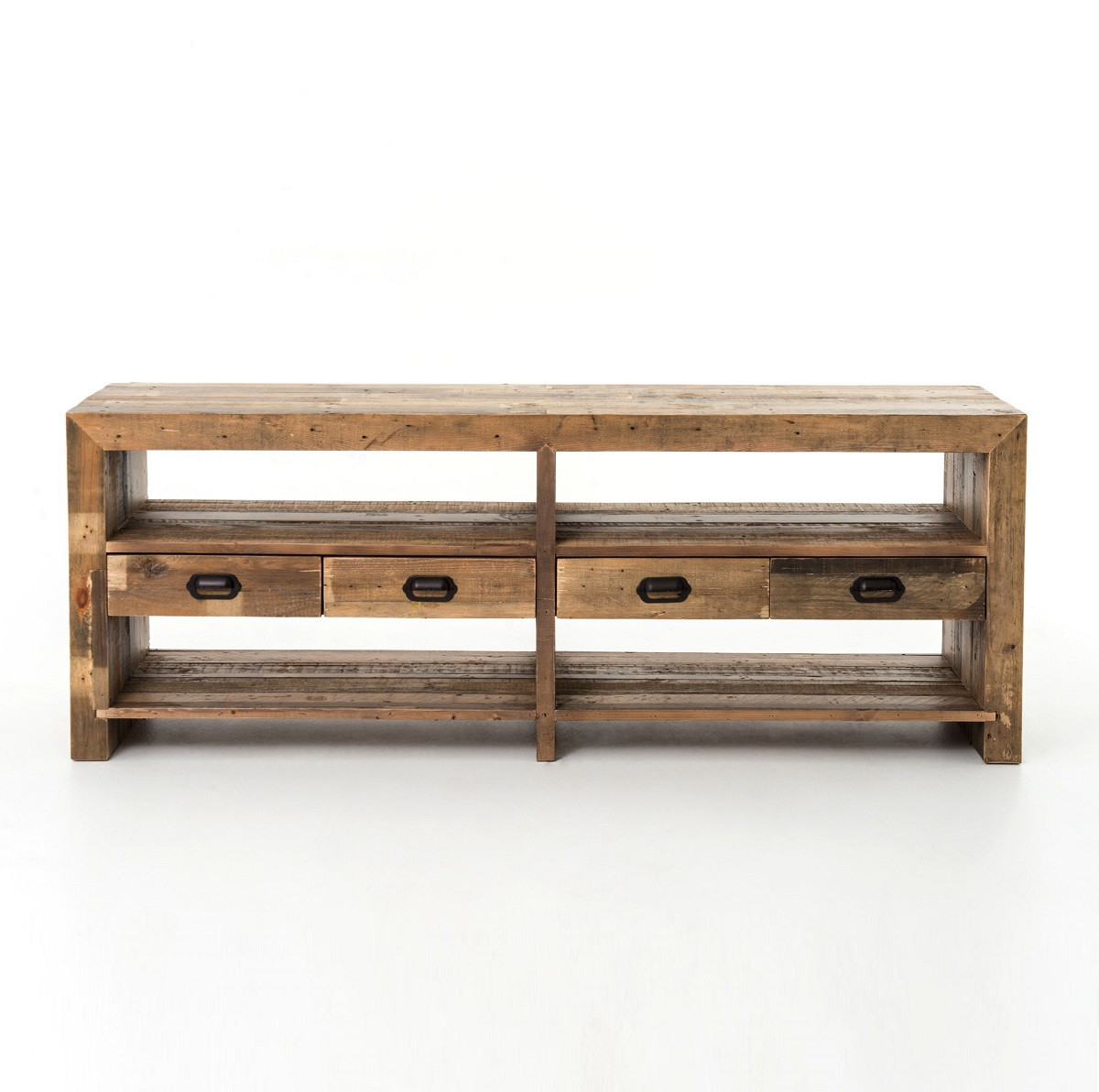 Angora Reclaimed Wood Rustic Media Console with Drawers | Zin Home