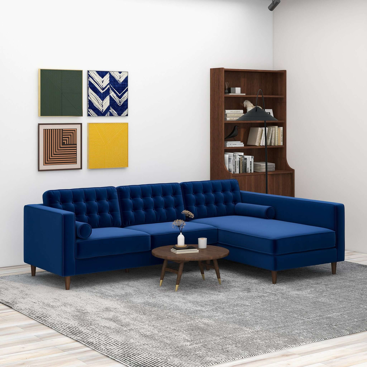 Blue right facing sectional store