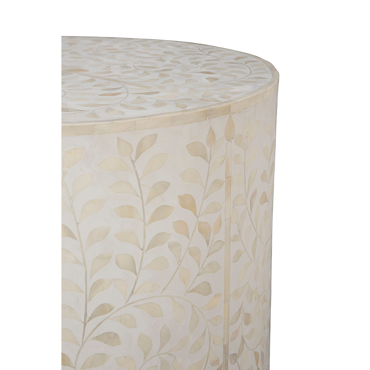 White Shell End Table | Ladderback Chairs | Zin Home