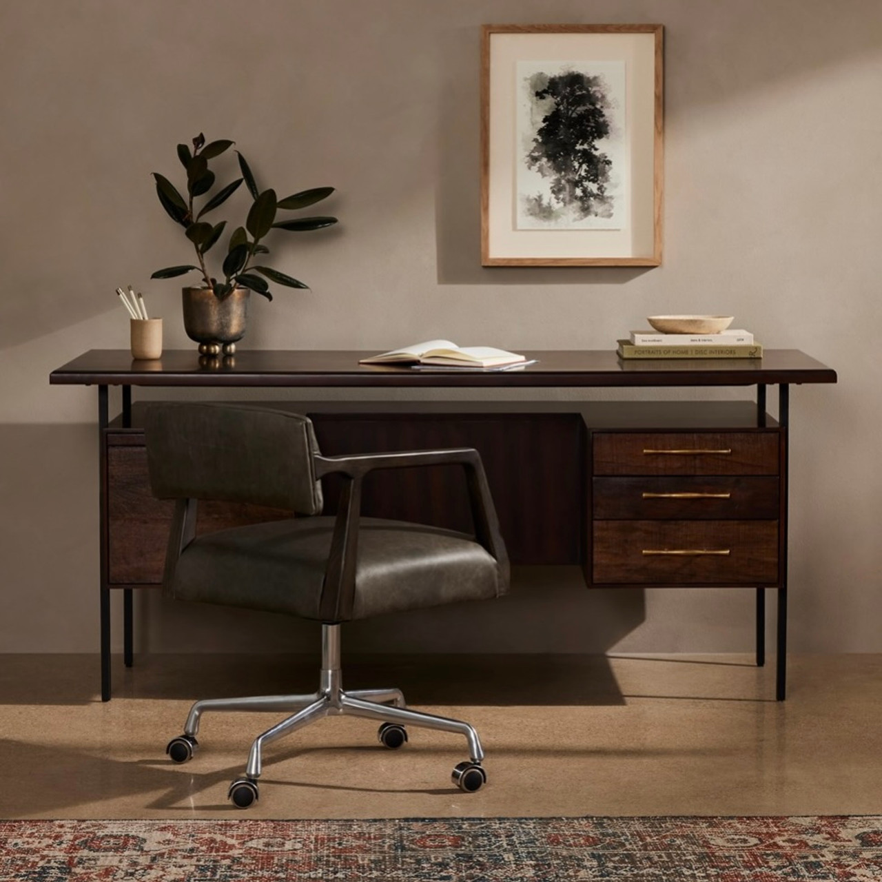 Lauren Reclaimed Wood Executive Desk Zin Home