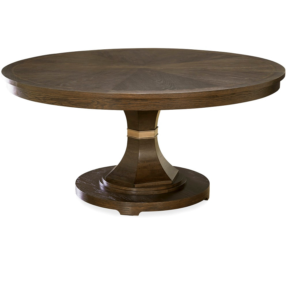 California Rustic Oak Expandable Round Dining Table 64" | Zin Home