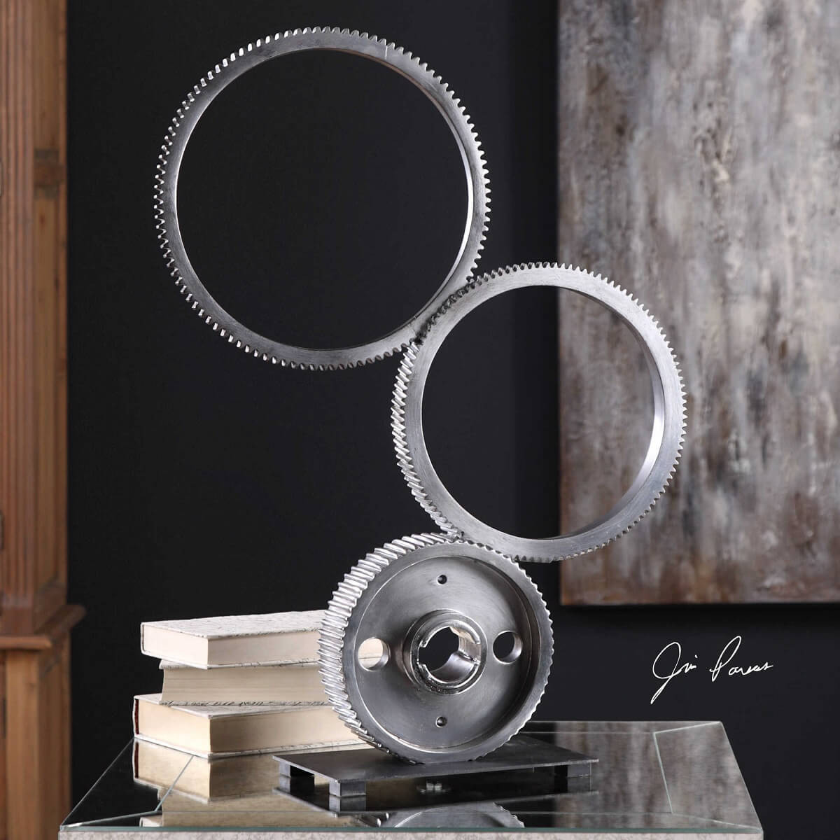 Industrial Stacked Gears Sculpture | Zin Home