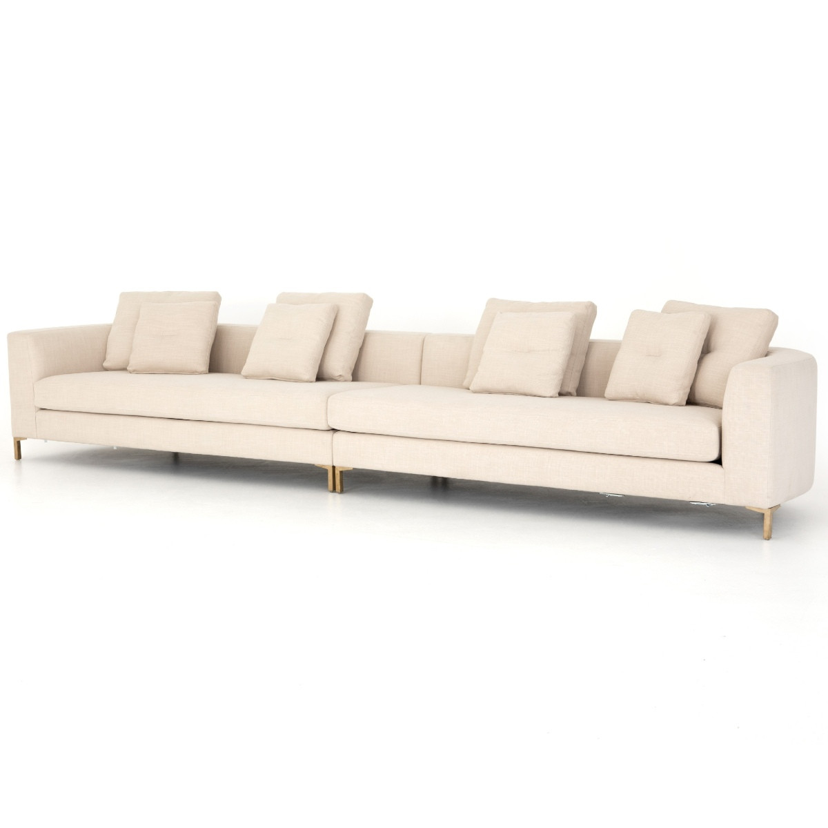 Greer Ivory 2 Piece Modular Large Sofa Sectionals 168" | Zin Home