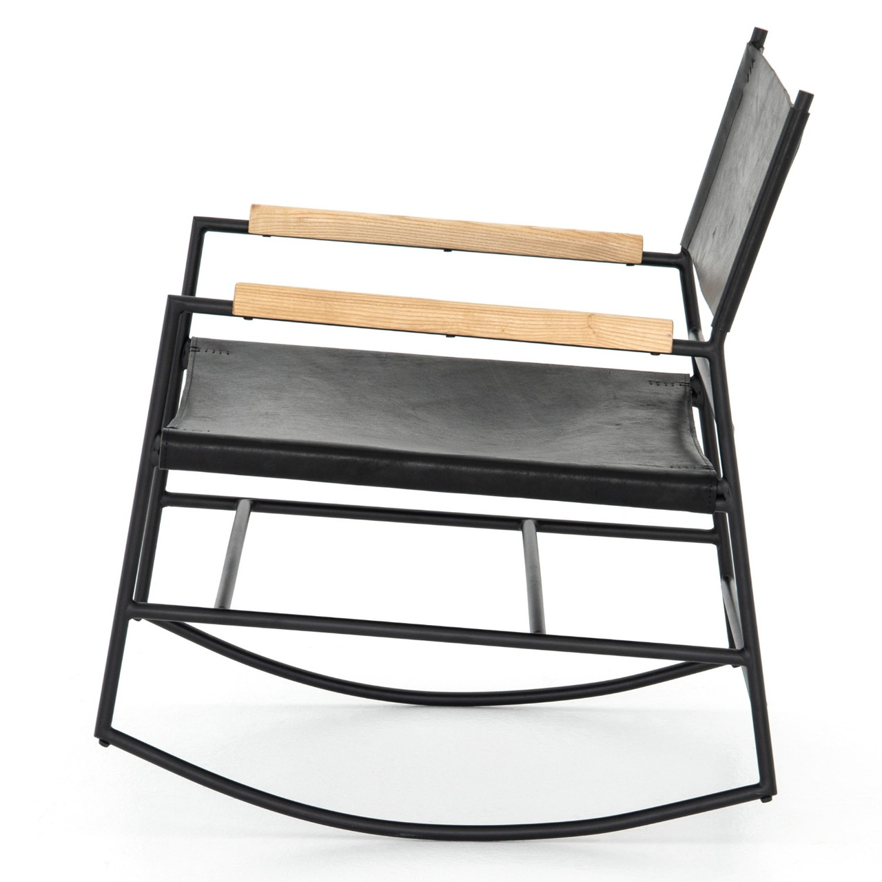 Jack Leather Rocker Ebony Natural | Zin Home