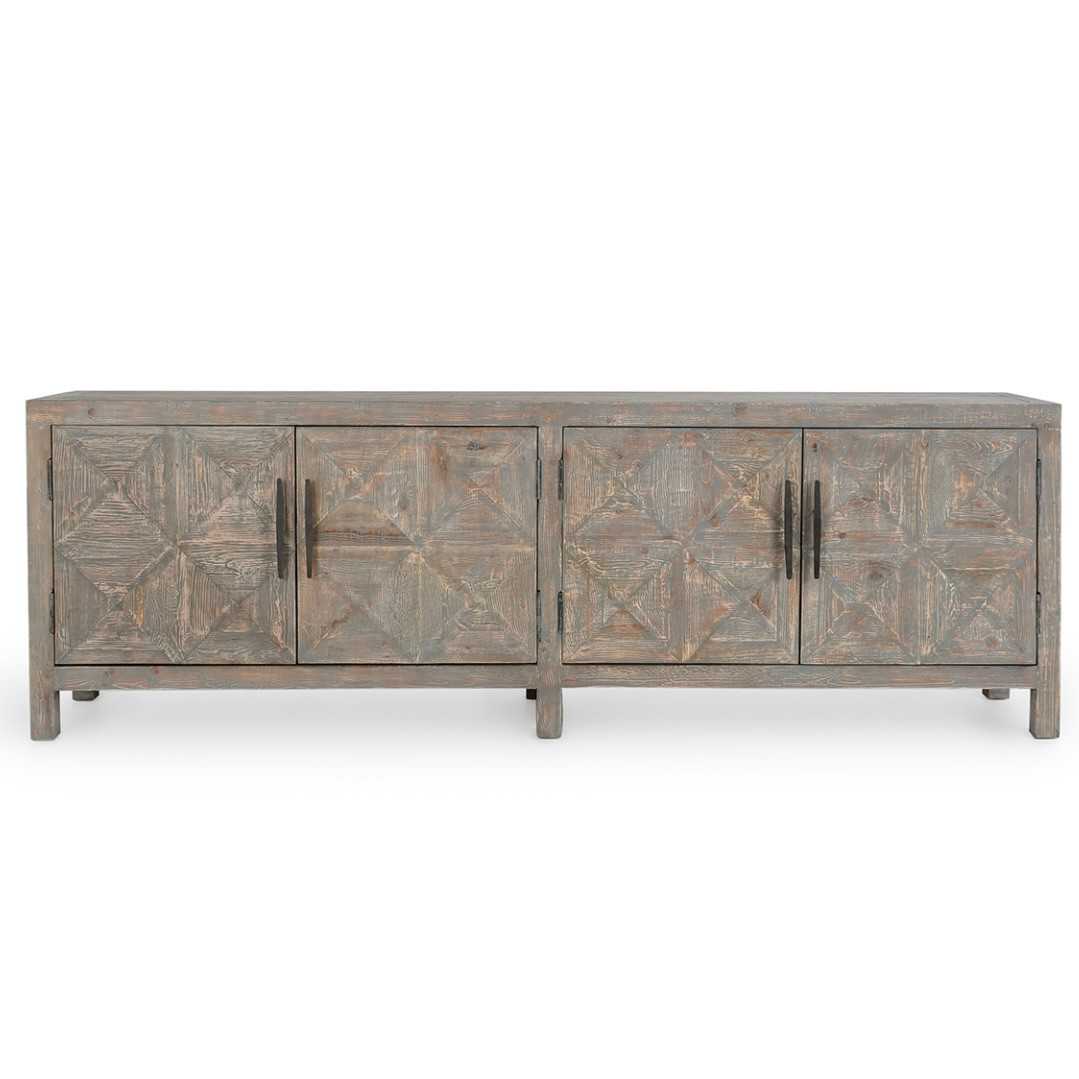 Angora Reclaimed Wood Rustic Media Console with Drawers | Zin Home