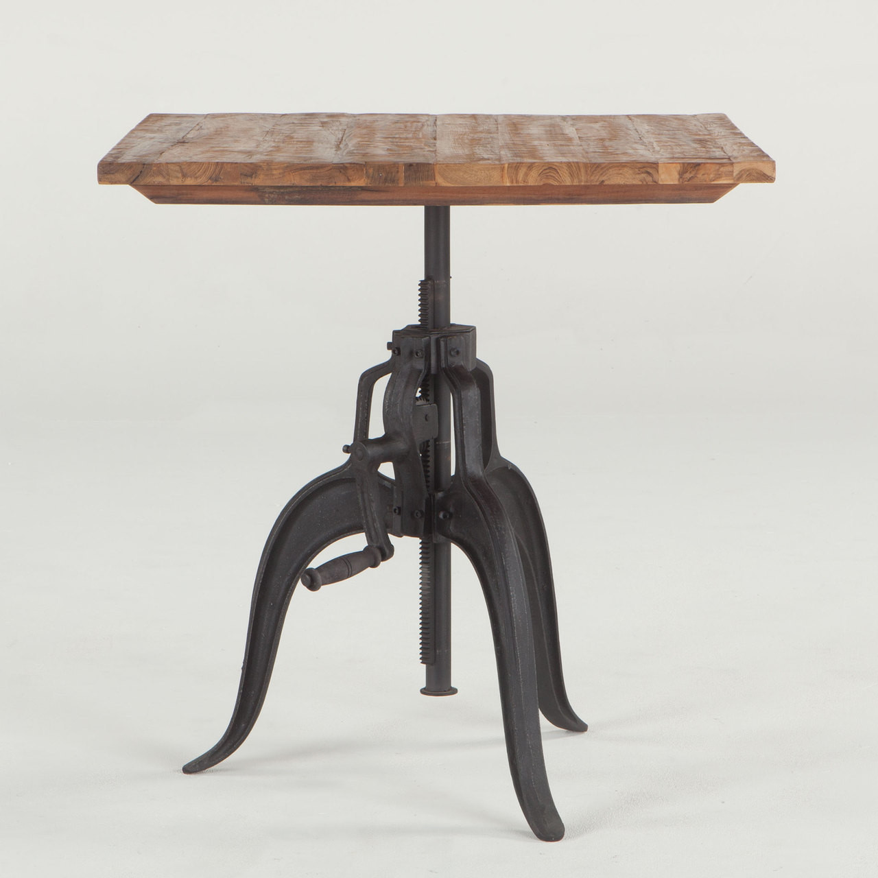 Steampunk Industrial Crank Adjustable Square Table 30" | Zin Home