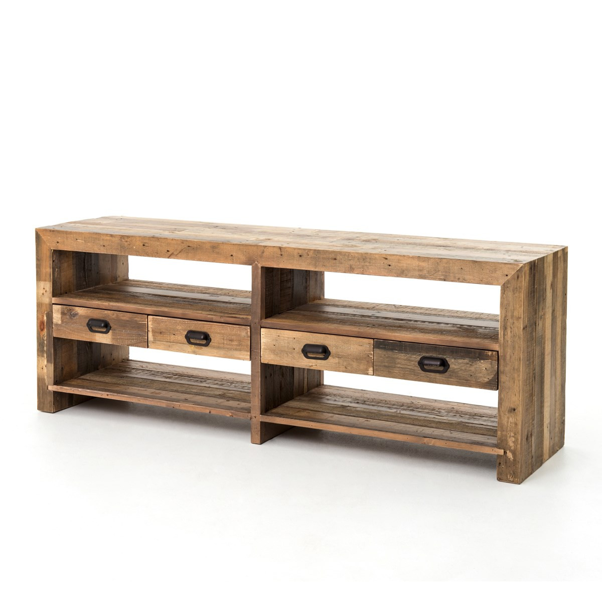 Angora Reclaimed Wood Rustic Media Console with Drawers | Zin Home