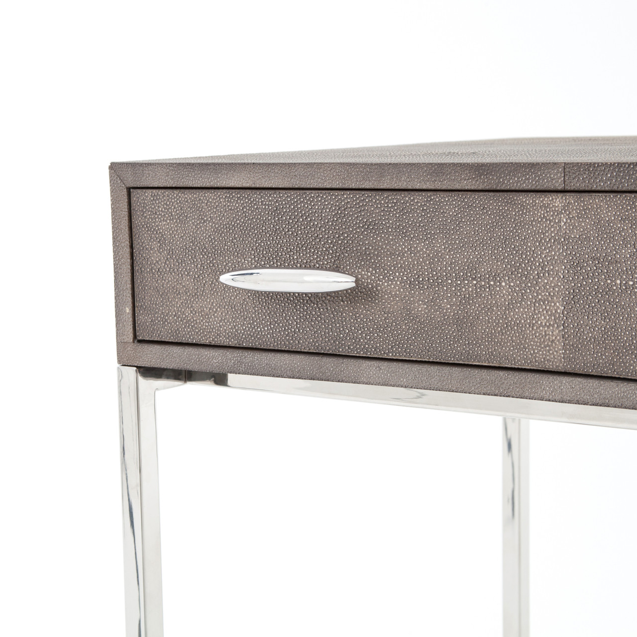 Hollywood Modern Shagreen 2 Drawer Writing Desk - Silver | Zin Home