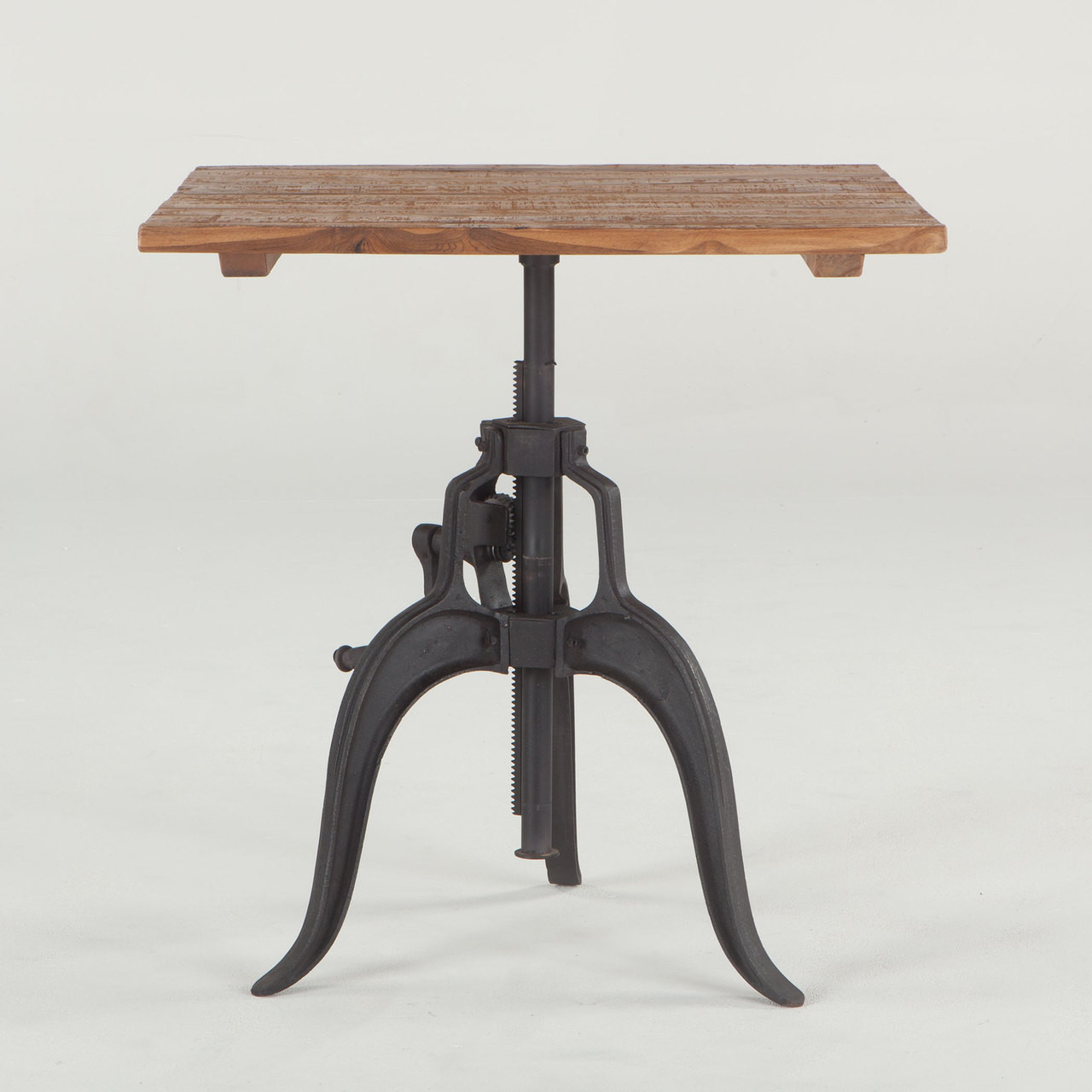 Steampunk Industrial Steel + Wood Crank Dining Table 72" | Zin Home