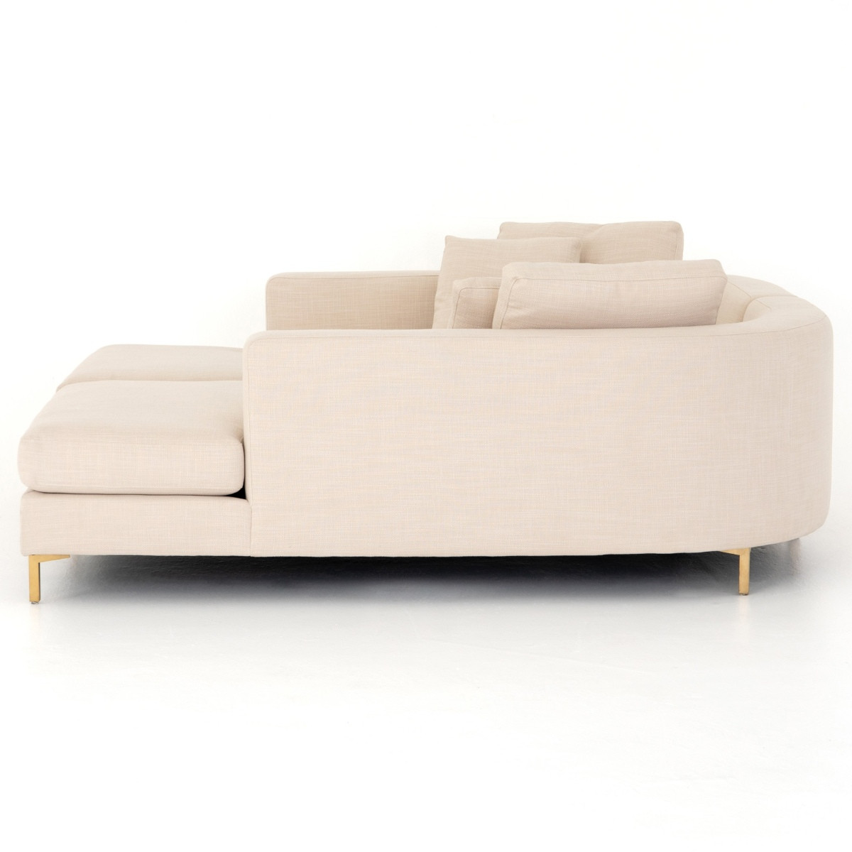 Greer Ivory 2 Piece Modular Double Chaise Sofa Sectionals 168" | Zin Home