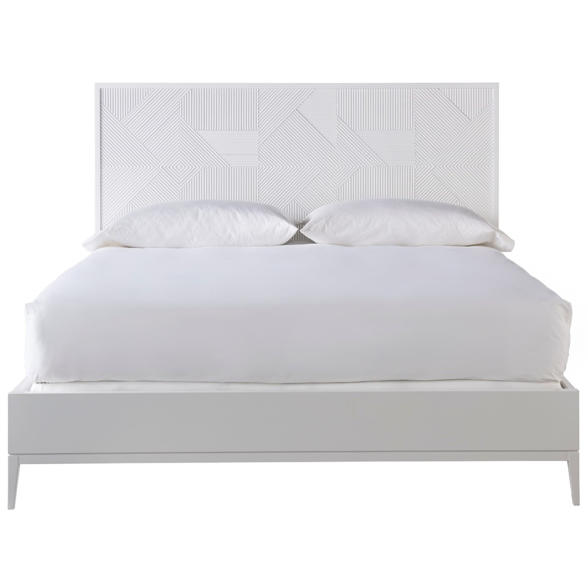 Malibu White Lacquer Panel Queen Bed | Zin Home