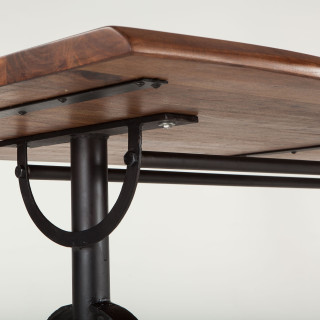 London Live Edge Wood & Cast Iron Counter Table | Zin Home