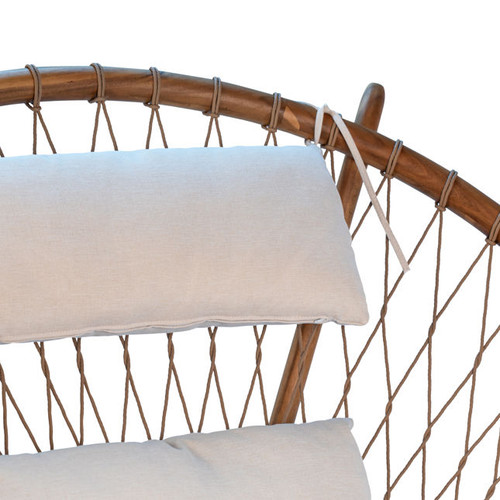 Boho Wood and Rope Round Chair | Zin Home