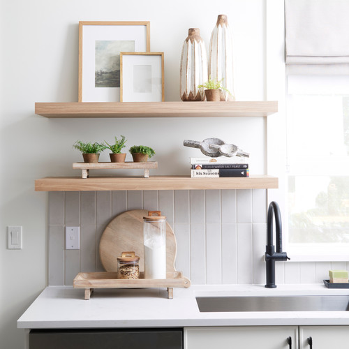 Carver Set of 2 Rectangular White Washed Wood Trays | Zin Home