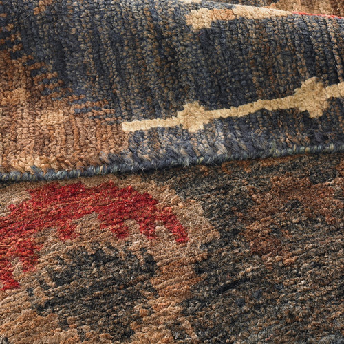 Hand Knotted Ikat Blue & Red Area Rugs | Zin Home