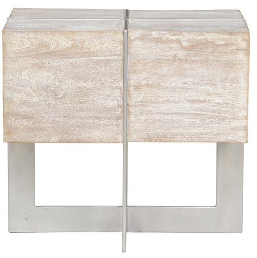 Uptown Whitewashed Solid Wood End Table | Zin Home