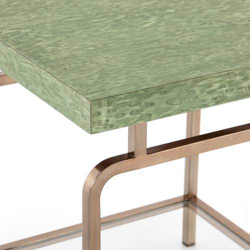 Stratus Bird's Eye Maple Green Square End Table | Zin Home