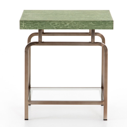 Stratus Bird's Eye Maple Green Square End Table | Zin Home