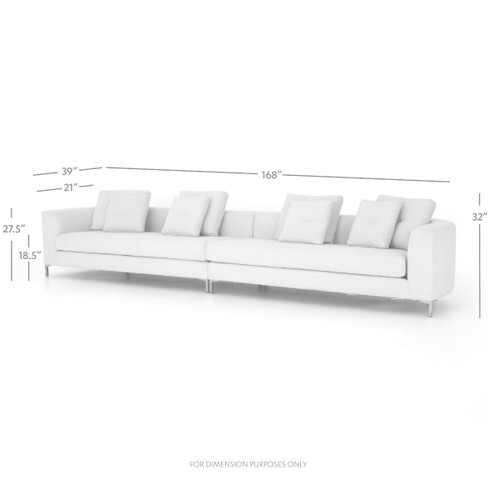 Greer Ivory 2 Piece Modular Large Sofa Sectionals 168" | Zin Home