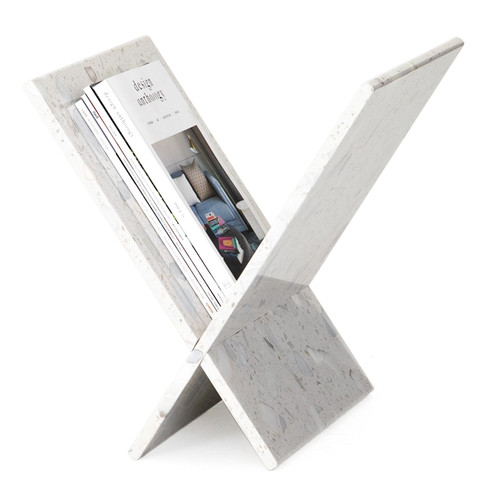 Lacy Magazine Rack White Terrazzo | Zin Home