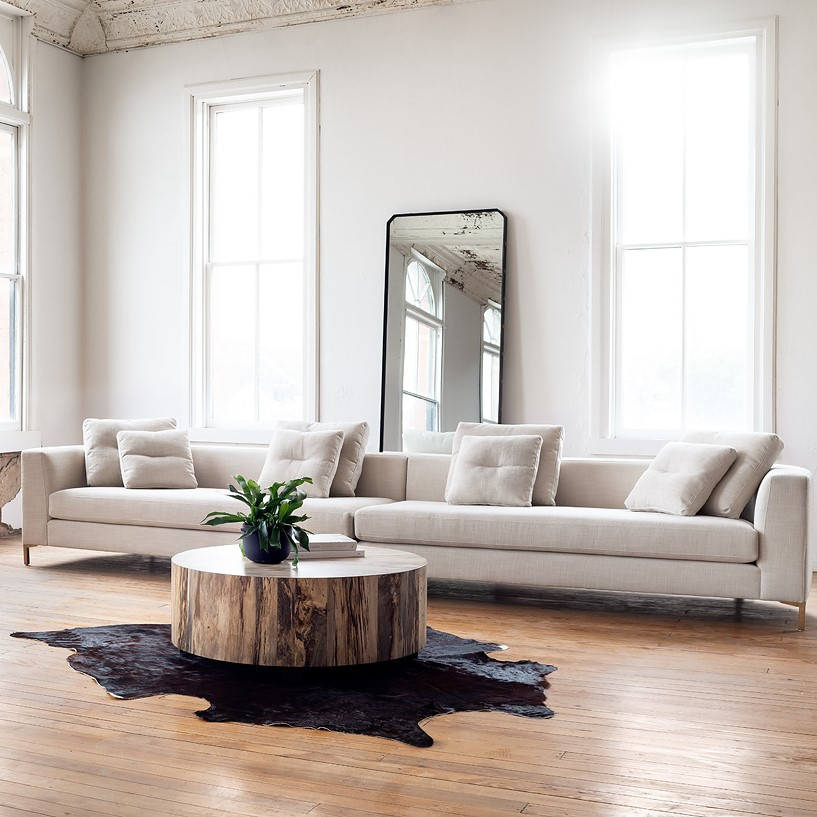 Greer Ivory 2 Piece Modular Large Sofa Sectionals 168" | Zin Home