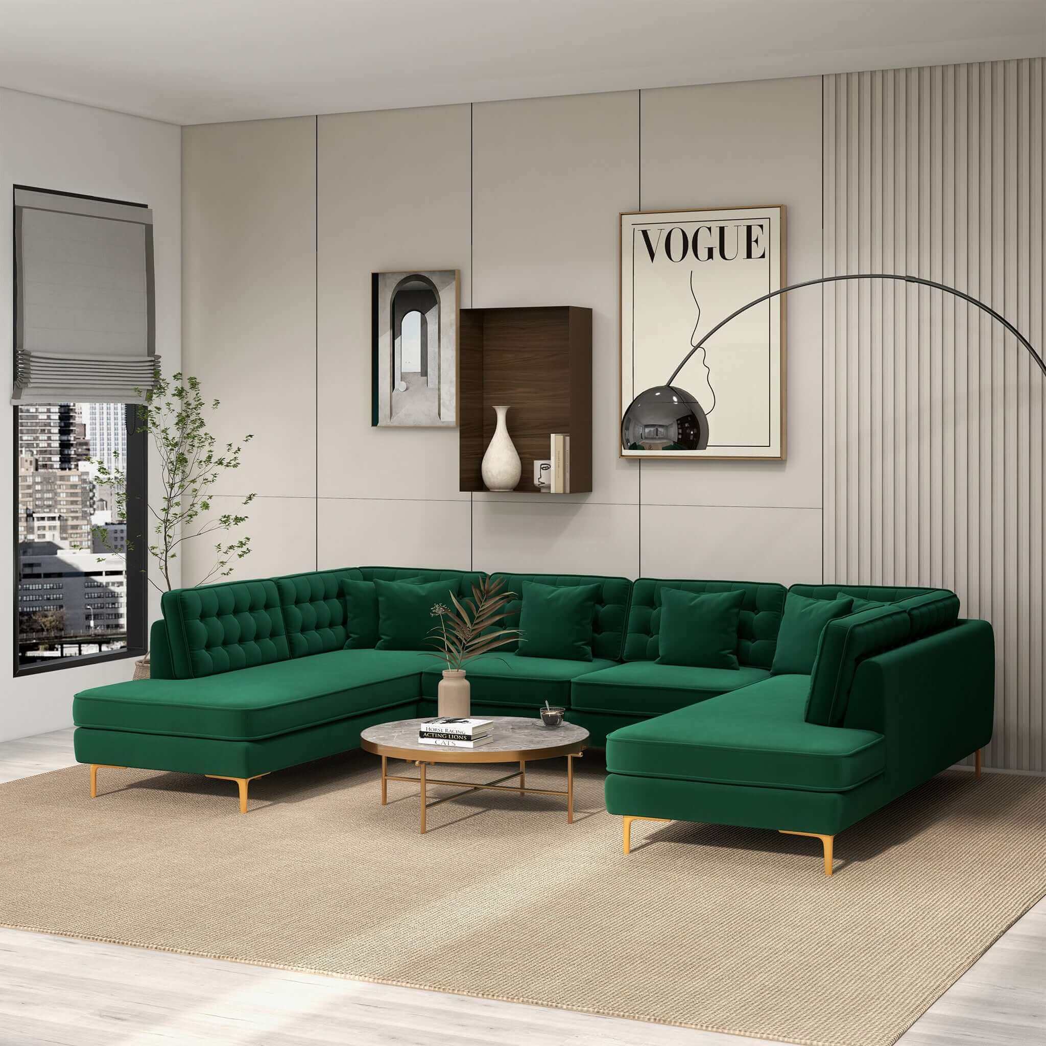 light green corner sofa