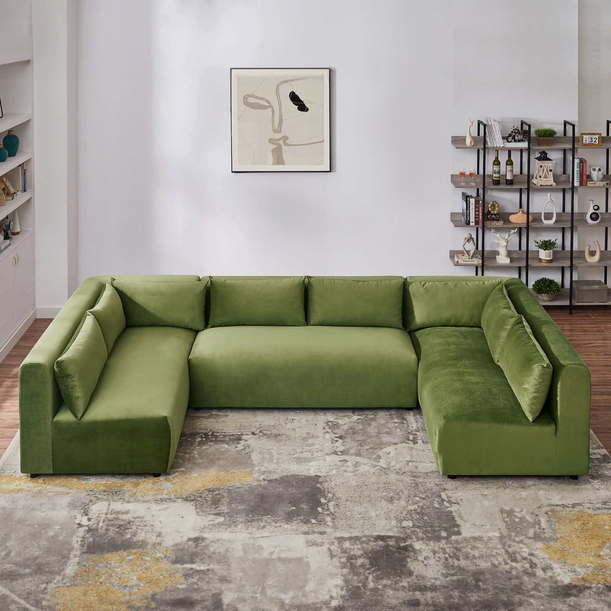 light green corner sofa