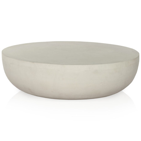 Basil Matte White Round Outdoor Coffee Table 48" | Zin Home Four Hands