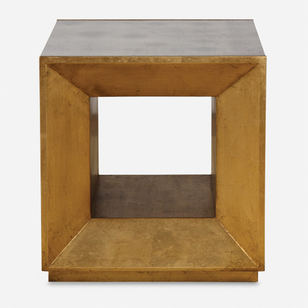 Uttermost Flair Gold Cube Table | Zin Home