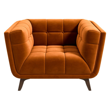 Addison Lounge Chair (Burnt Orange Velvet)| Zin Home