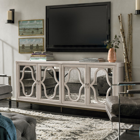 White tv stand with mirror doors store
