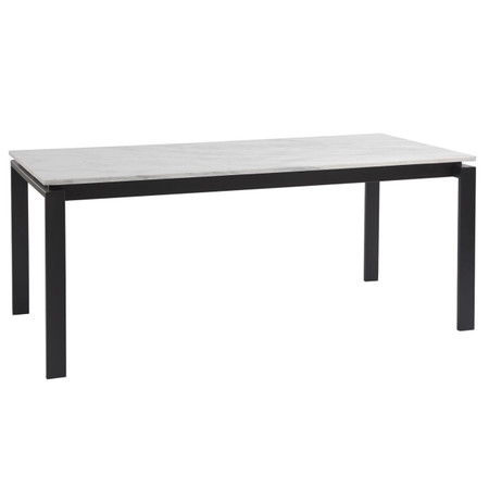 Parsons White Marble Top/ Dark Bronze Base Dining Table 60" | Zin Home