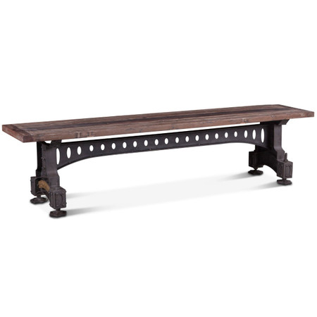 Industrial Barn Iron and Reclaimed Wood Dining Bench 80" | Zin Home
