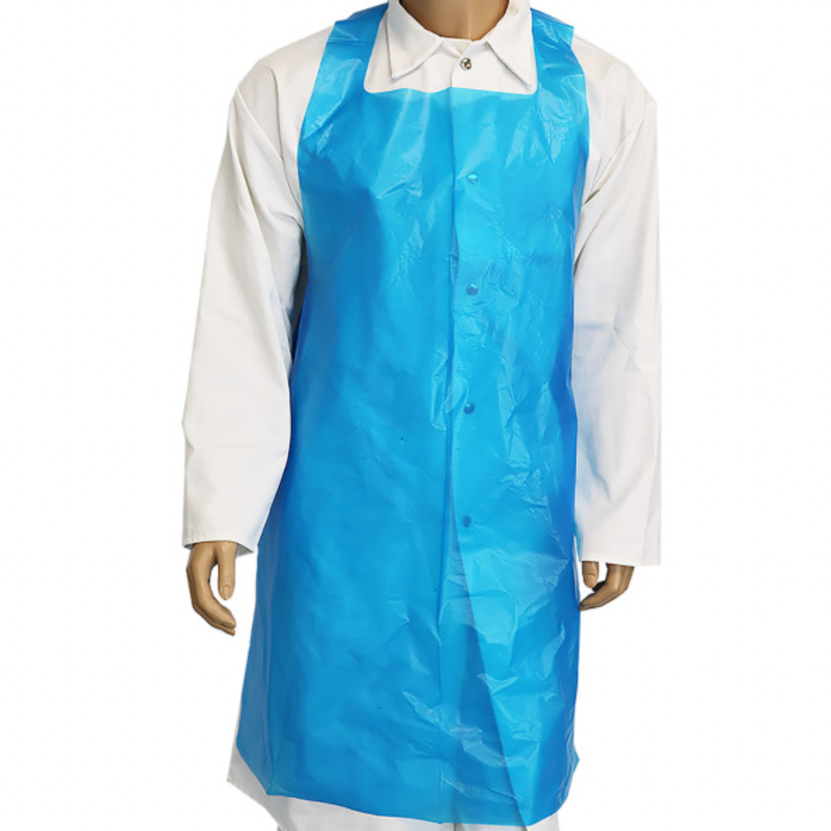 28x46" 2 Mil Blue Heavy Duty Disposable Poly Aprons (50/Box) | KEVIDKO