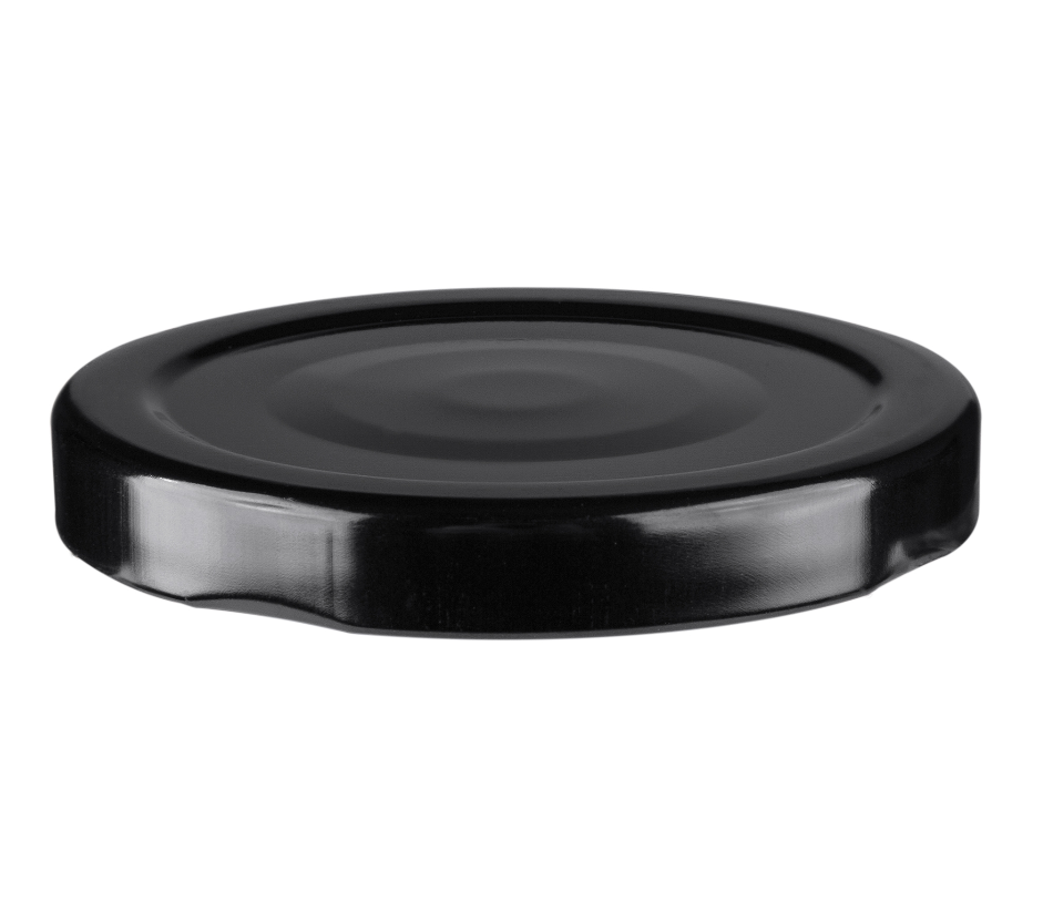 70mm Lug Black Metal Caps w/ Button, Plastisol Liner (1/Each) | Kevidko